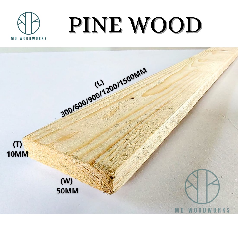 Pine Wood Plank - Thickness 10mm X Width 50mm/80mm/100mm -Siap Ketam ...