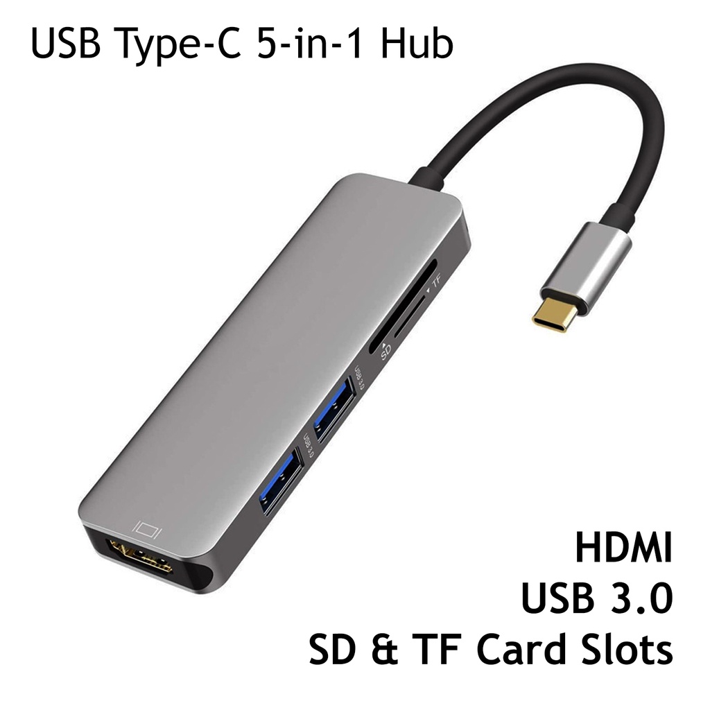 USB Type C to HDMI 5in1 Adapter Mini Hub Dongle Extension for Macbook Laptop PC Mobile Support ...