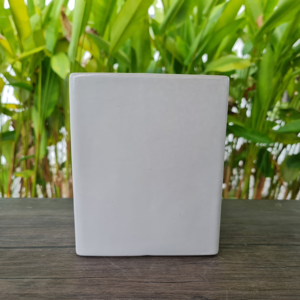 Pasu Seramik Putih Petak Square White Ceramic Pot Pasu Pokok Hiasan ...