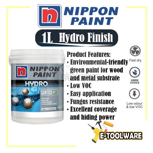 1L Nippon Paint Hydro Water Based For Wall Wood & Metal Paint (Gloss ...