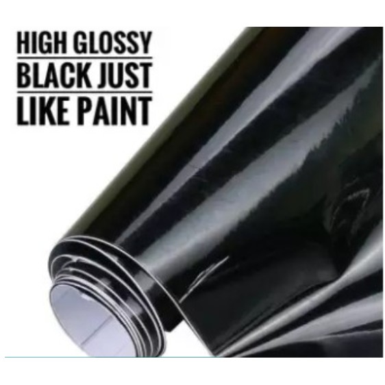 GLOSSY BLACK VINYL FILM CAR BLACK ROOF STICKER ( 138cm X 2meter ...