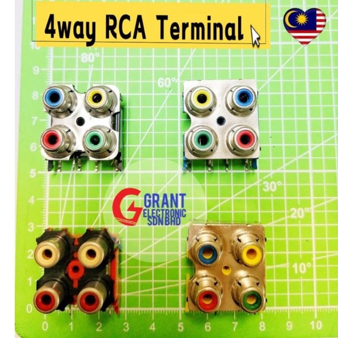 4Way RCA Input / Output PCB Terminal RCA Female Stereo Socket Female ...