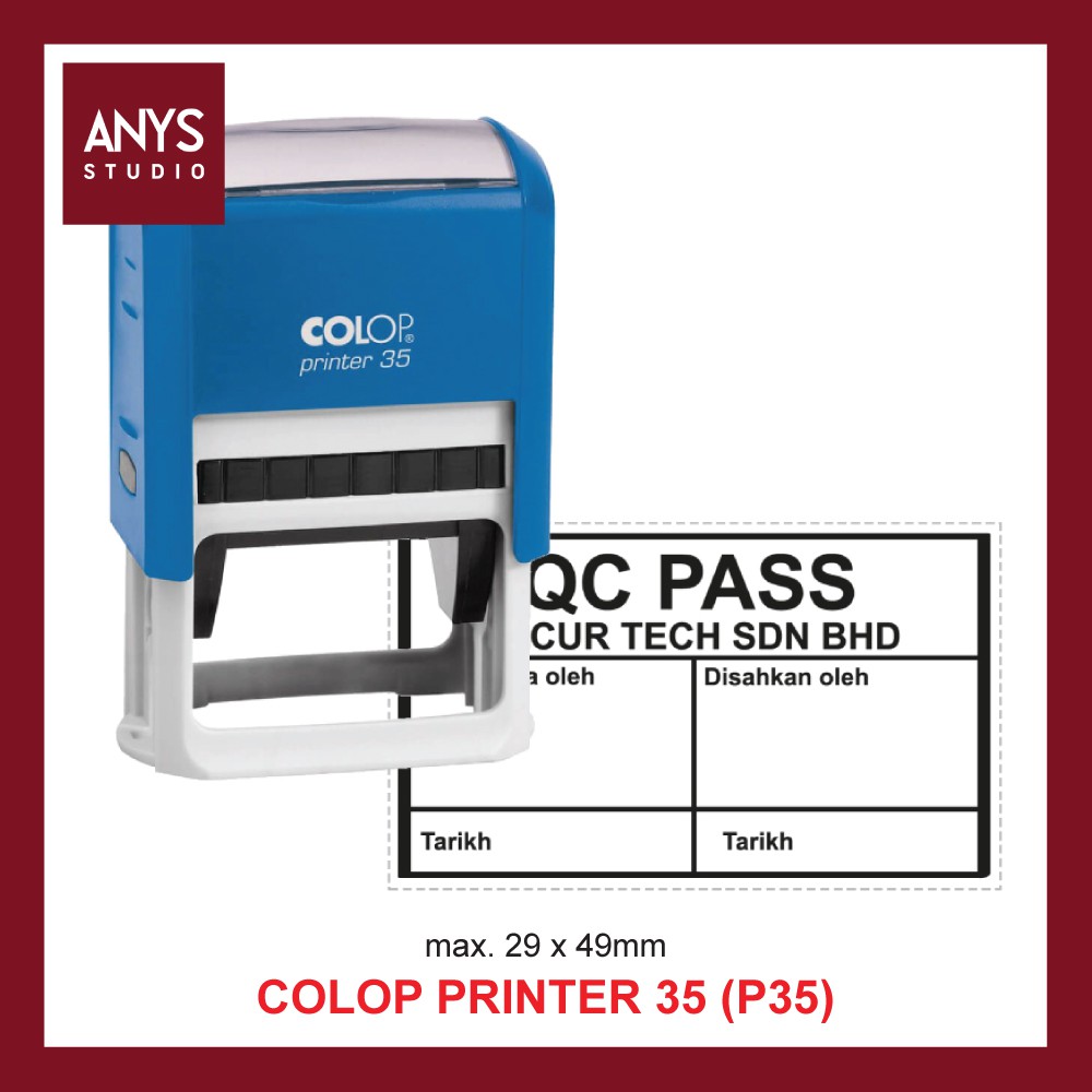 [Custom Made] (P35) COLOP Printer Line Printer 35 Self-Inking Stamp ...