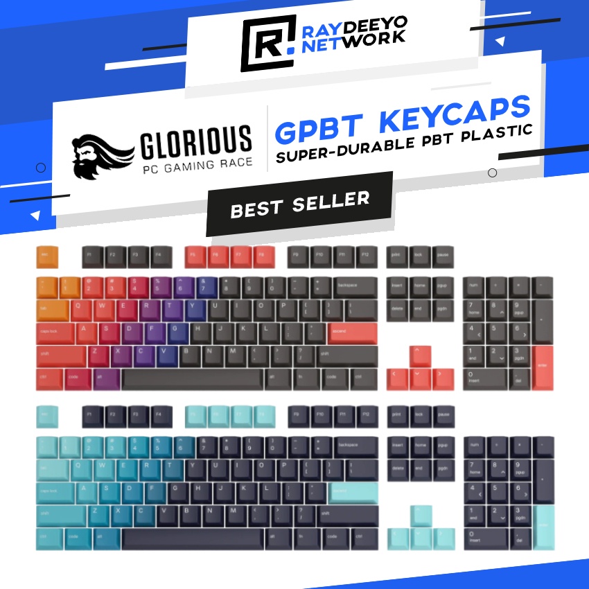 Glorious PBT Key Caps (Celestial Fire/Celestial Ice) [Extra-Durable PBT ...