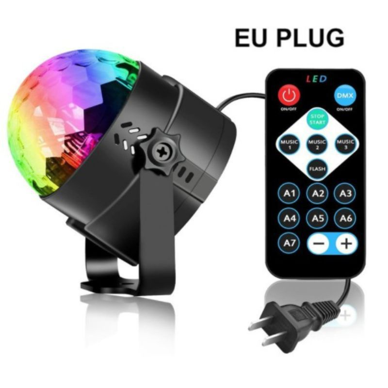 Professional 6 Channel LED RGB Crystal Magic Ball Effect Light Disco DJ ...