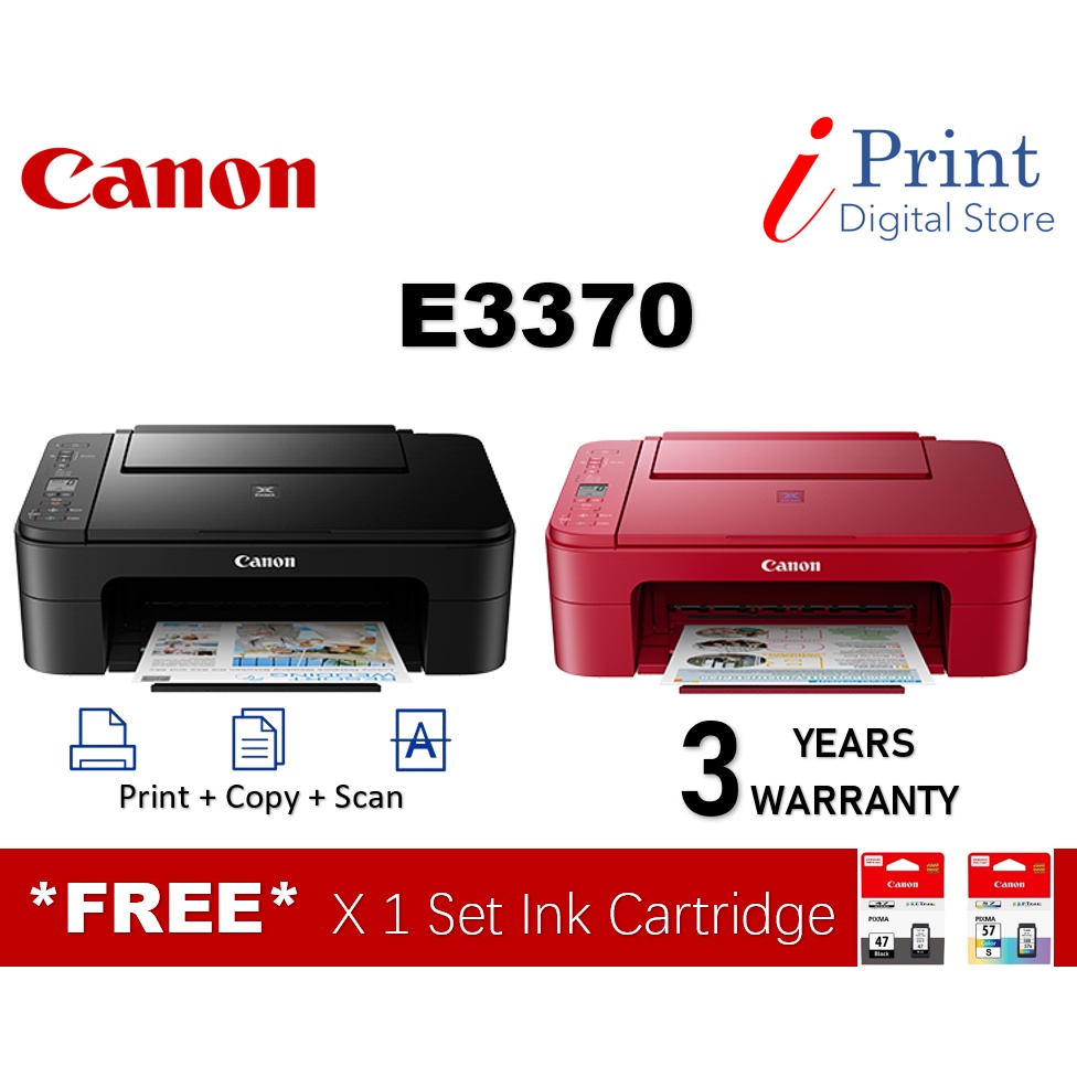CANON E3370 PRINTER [ PRINT/SCAN/COPY / WIRELESS/ WI FI ] | Shopee Malaysia
