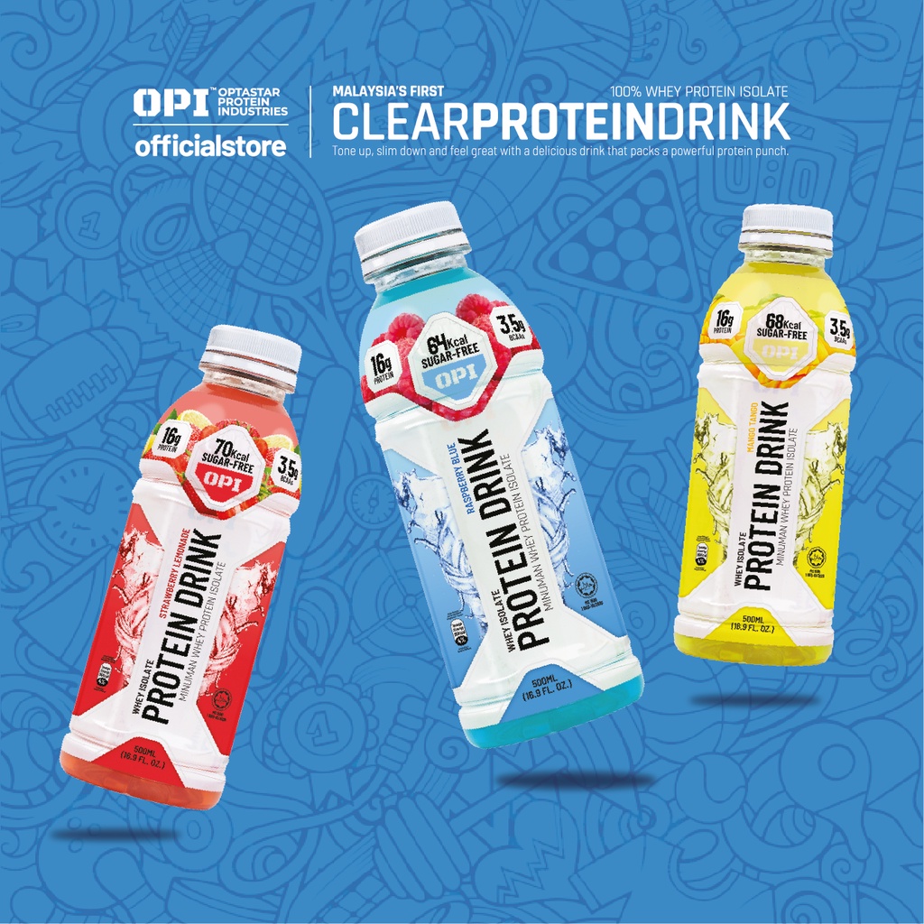 OPI CLEAR PROTEIN DRINK (500ML) PERFORMANCE HYDRATION & RECOVERY DRINK ...