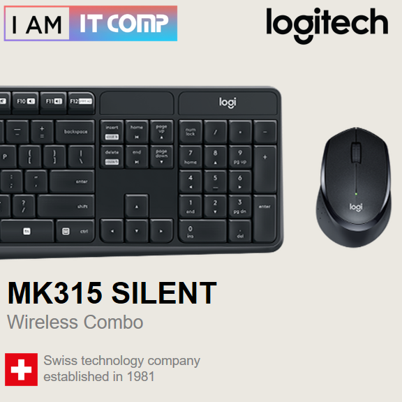Logitech MK315 Quiet and Durable Wireless Combo (BK)-(Keyboard + Mouse ...