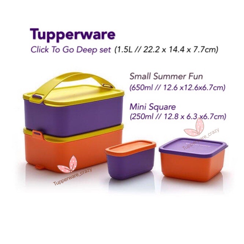 🔥Tupperware Click To Go Deep Set🔥 | Shopee Malaysia