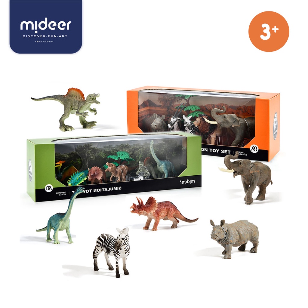 Mideer Realistic-looking Simulation Toy set - Animal / Dinosaur Themes ...