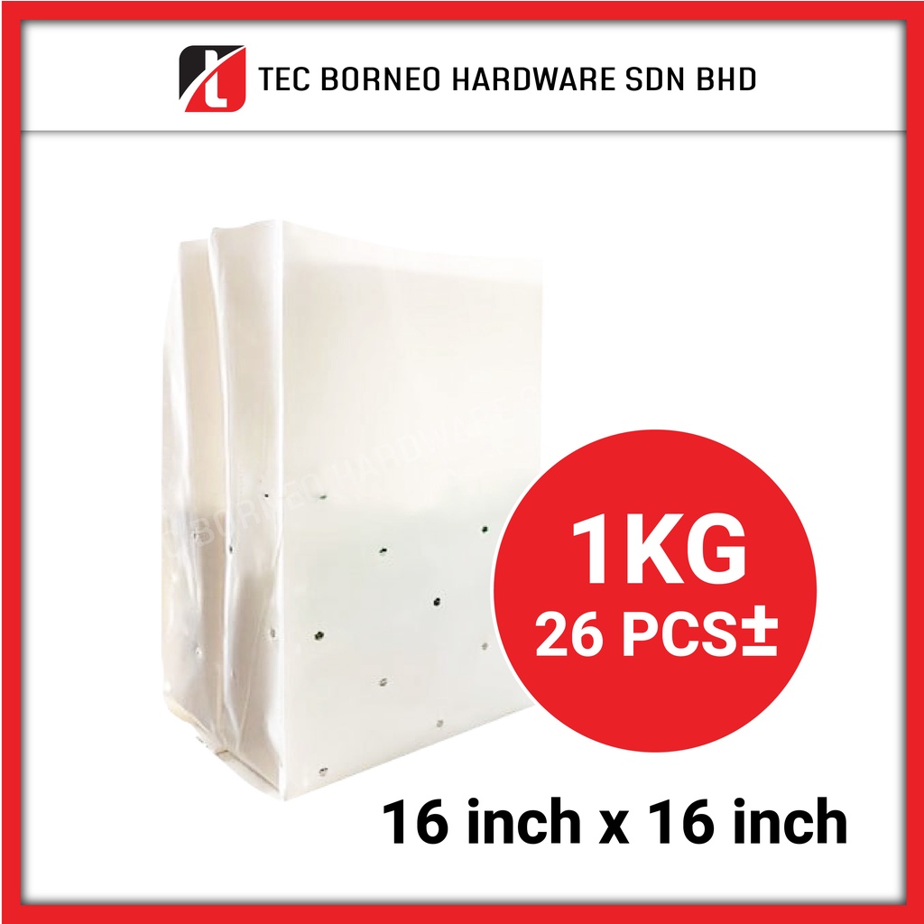 TEC [1 KG] White Polybag UV Thick Fertigasi Polibag Putih Nursery ...