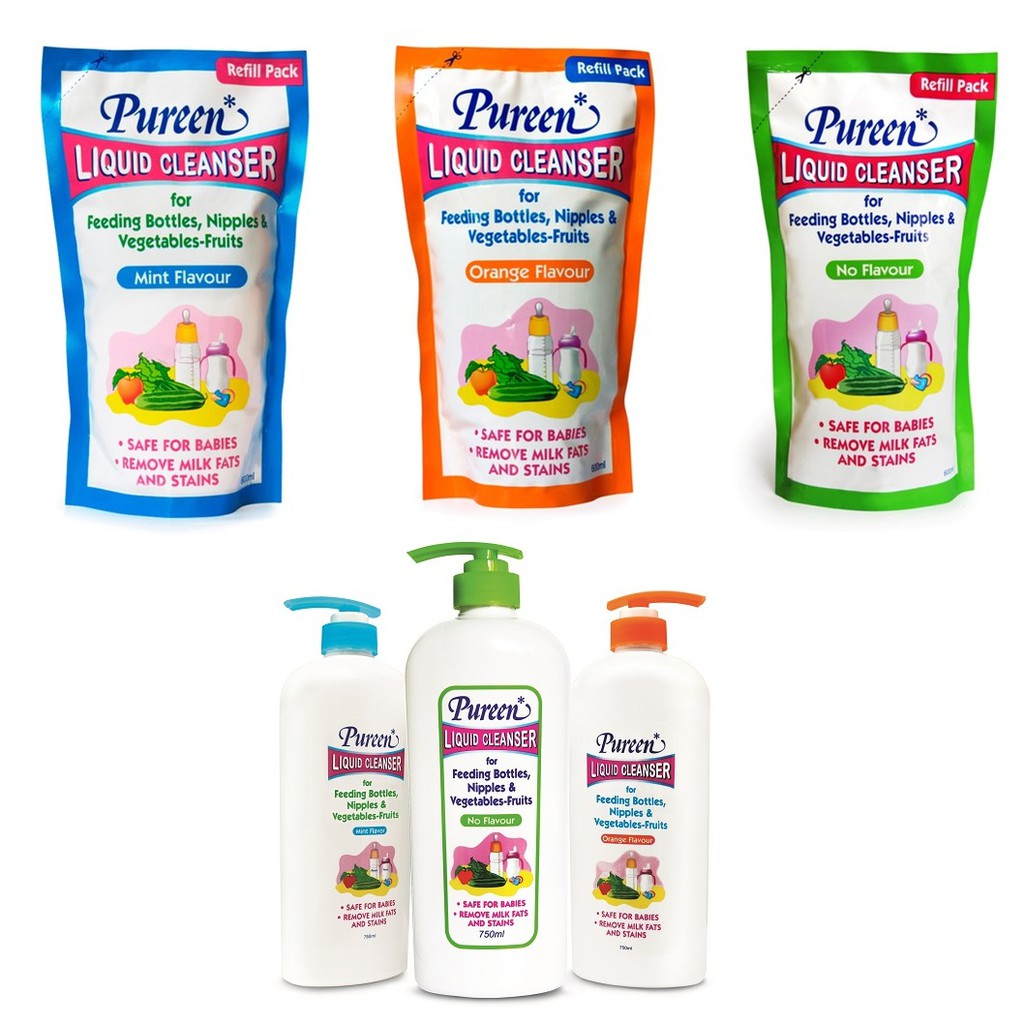 2in1 Pureen Bottle Cleanser + Refill Sabun Basuh Botol Pureen Sabun ...
