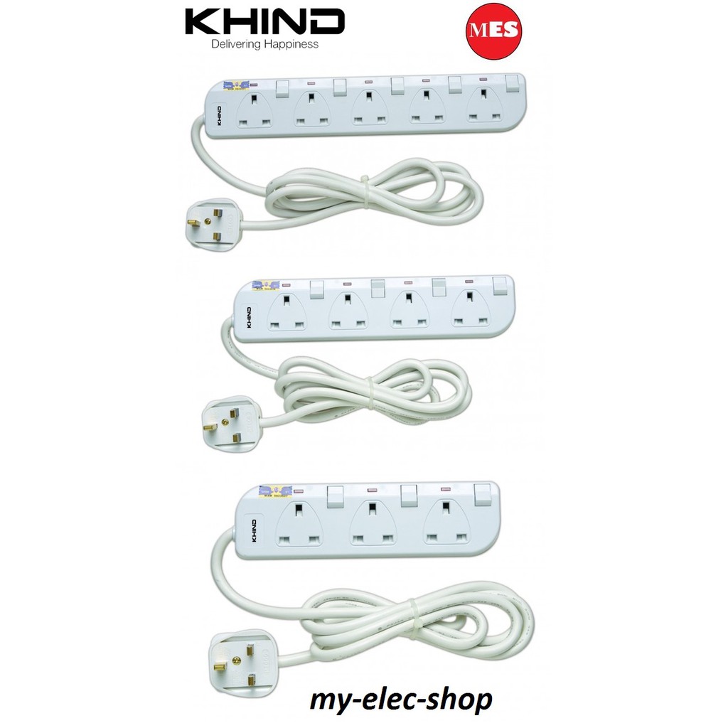 (SIRIM certified) Khind 3250W 3-5 Gang Trailing Socket (Extension WIre ...