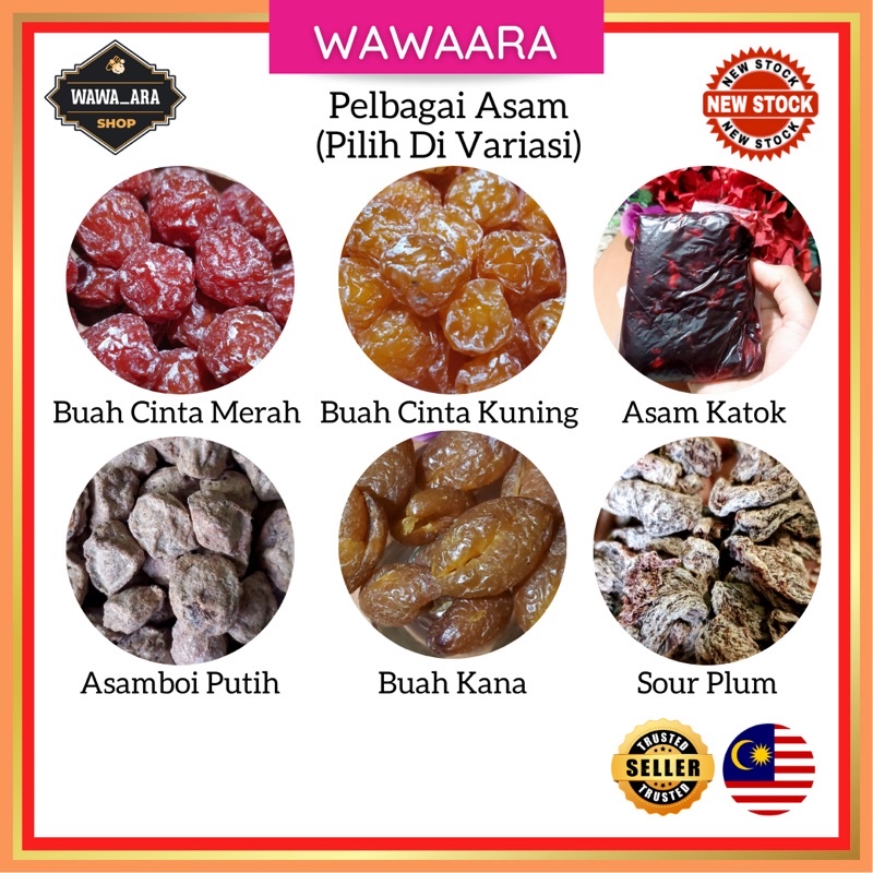 (Pilih Di Variasi) Pelbagai Jenis Asam [Buah Cinta, Buah Merah, Asam ...