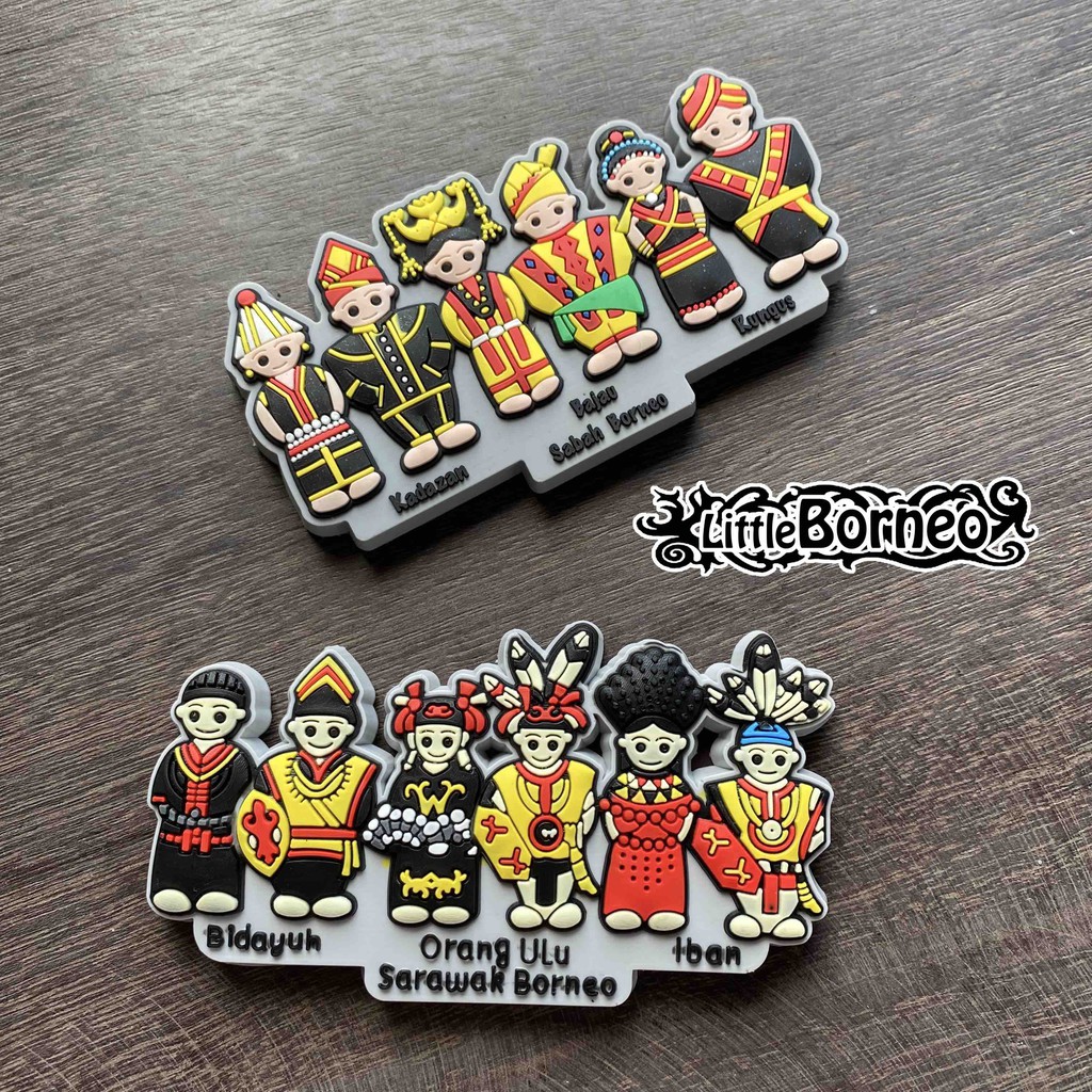 Tribes of Borneo Magnet - Sarawak and Sabah Ethnic Group - Traditional ...