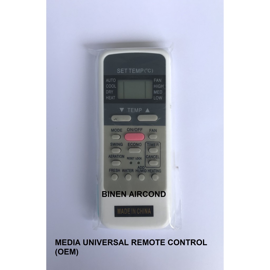 MIDEA AIRCOND UNIVERSAL REMOTE CONTROL (OEM) | Shopee Malaysia