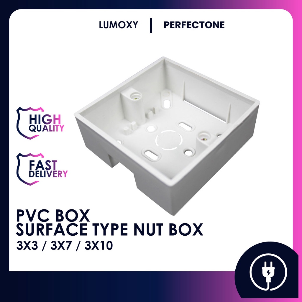 LMX_ PVC Surface Type Nut Box Switch Base Wall Plug Socket Bases ...