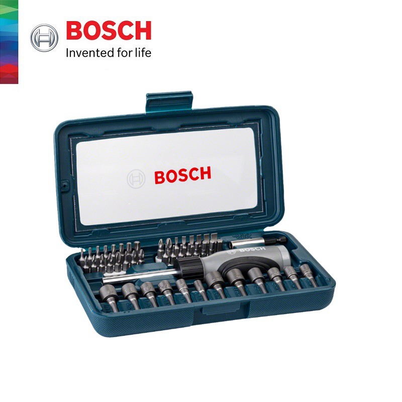 BOSCH 46pcs Ratchet Screwdriver Set Hand Tool Kit & Nutsetter Set ...