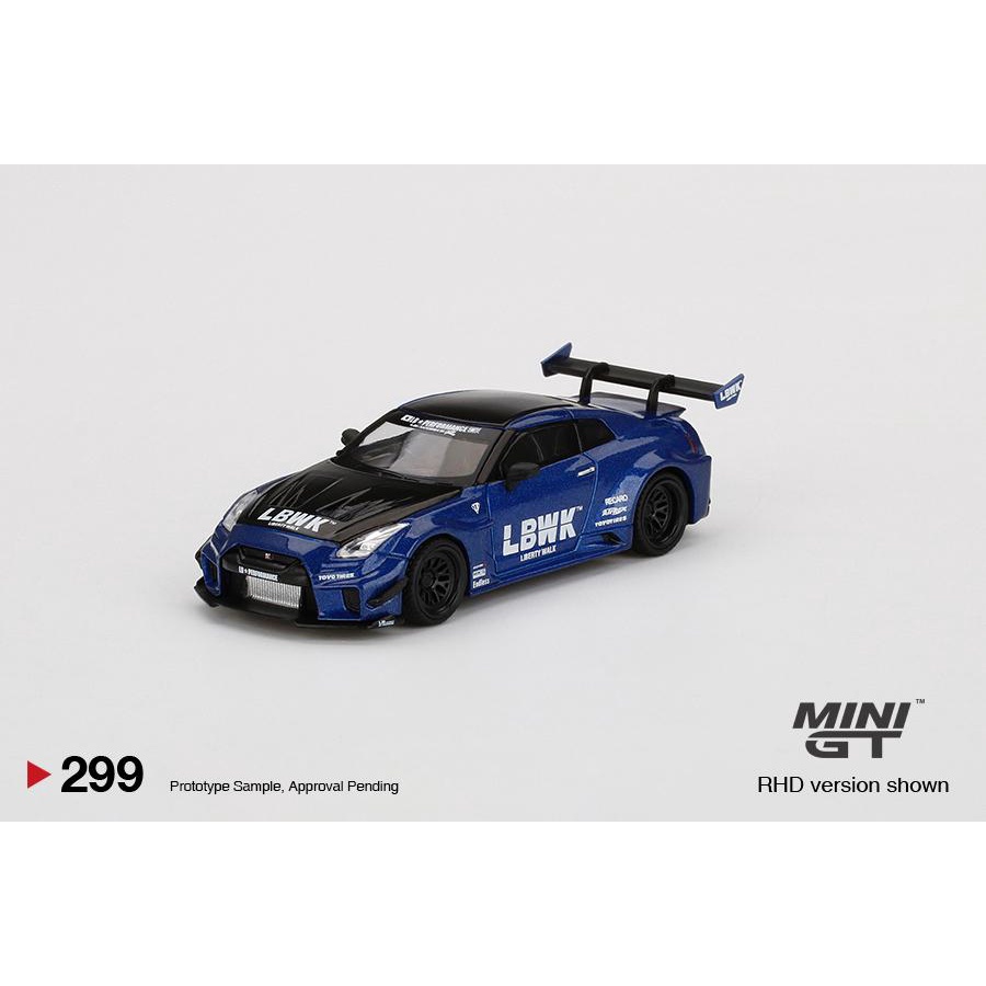 MINI GT 1/64 #299 LB-SILHOUETTE WORKS GT NISSAN 35GT-RR VER.2 LBWK BLUE ...