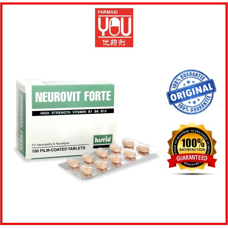 HOVID NEUROVIT FORTE VITAMIN B1 B6 B12 1 STRIP X 10 TABLETS | Shopee ...