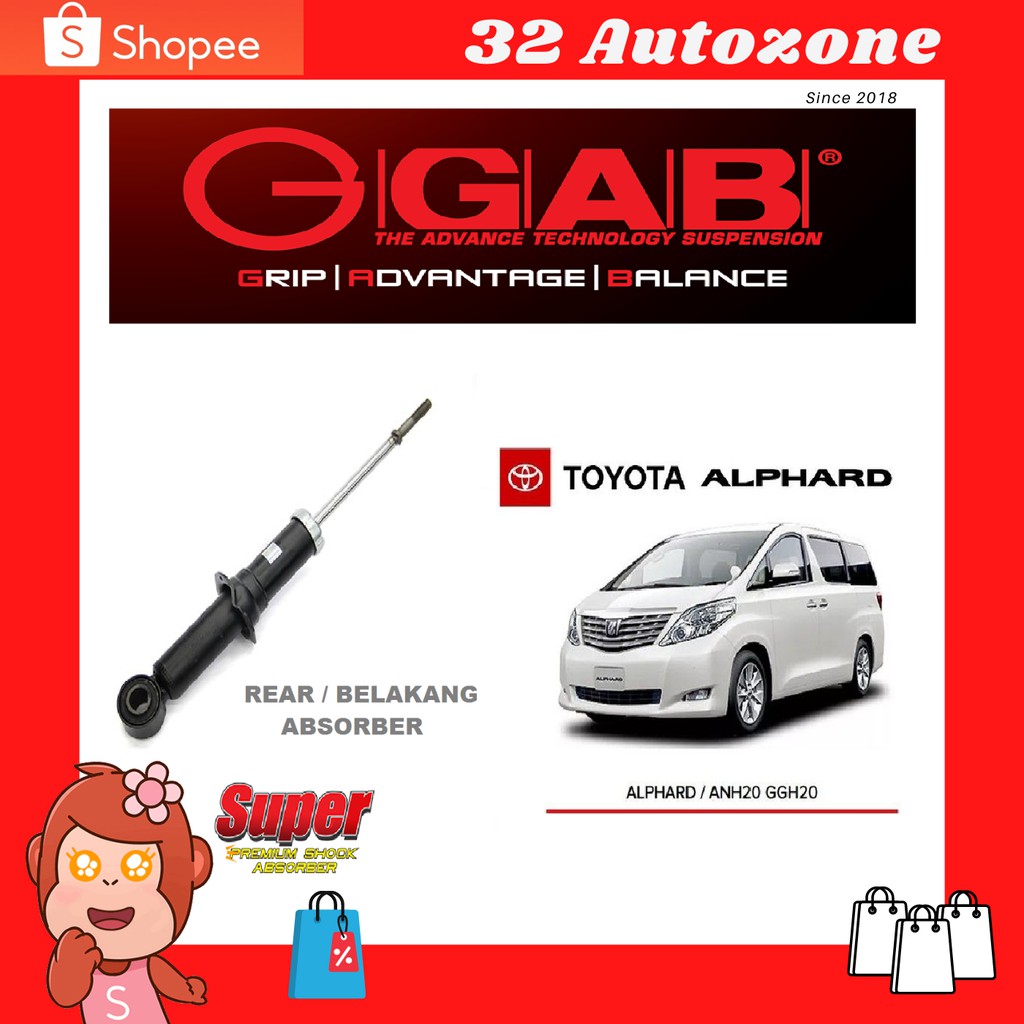 Original GAB Rear Belakang Absorber Premium Shock Absorber (2 pcs) for ...