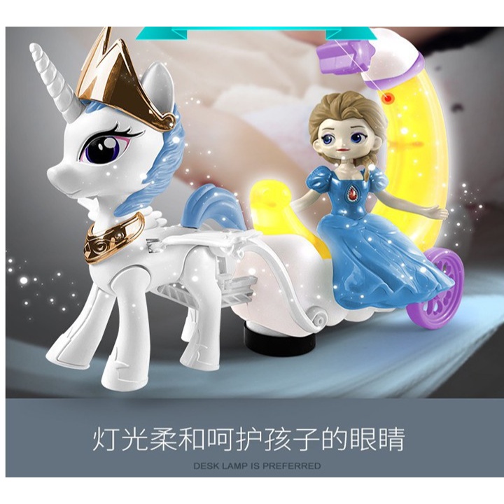 LED & Music Dance Princess Moon Carriage Frozen Elsa Cinderella Snow ...