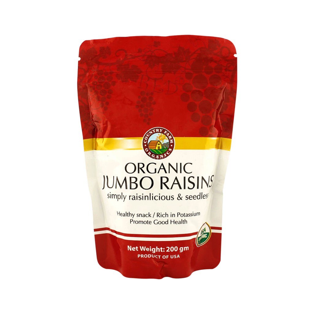 Country Farm Organics Raisins Red Seedless Jumbo Size (200g) | Shopee ...