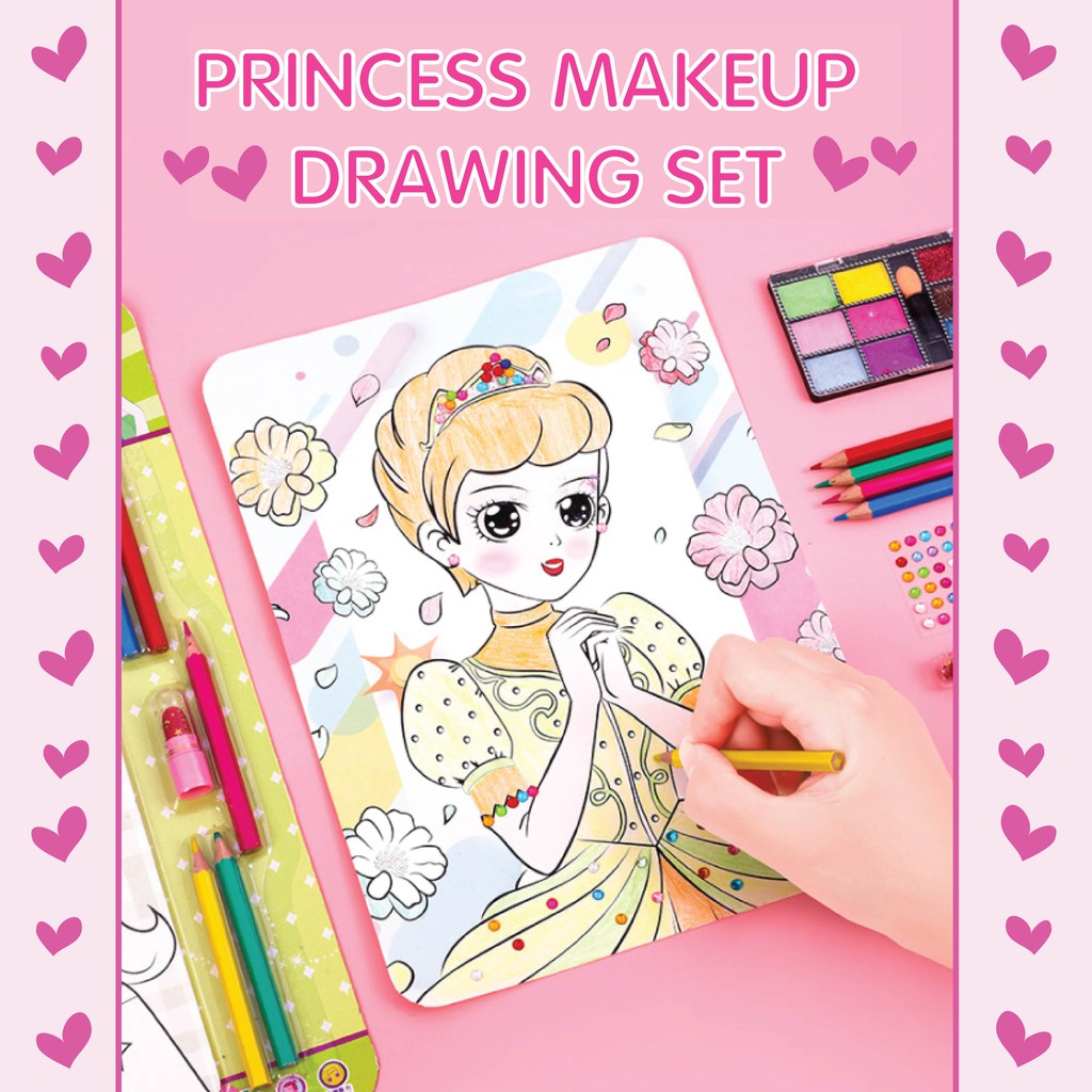 Happy planet 4pcs Children's make up painting large size coloring book ...