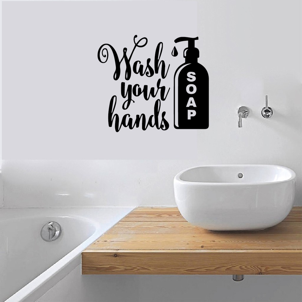 Wash you hand sticker restroom sticker toilet sticker | Shopee Malaysia