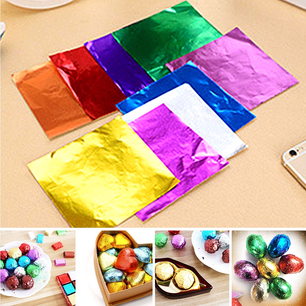 Square Foil Wrappers Package for Sweets Candy Chocolate Lolly Party ...