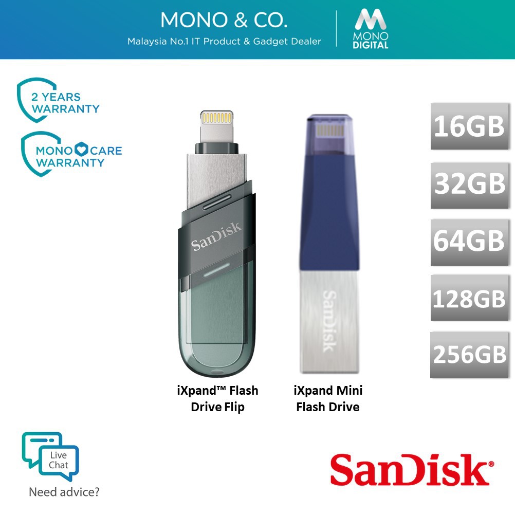 Sandisk Ixpand Flash Drive Flip / Ixpand Mini Dual Drive OTG USB for ...