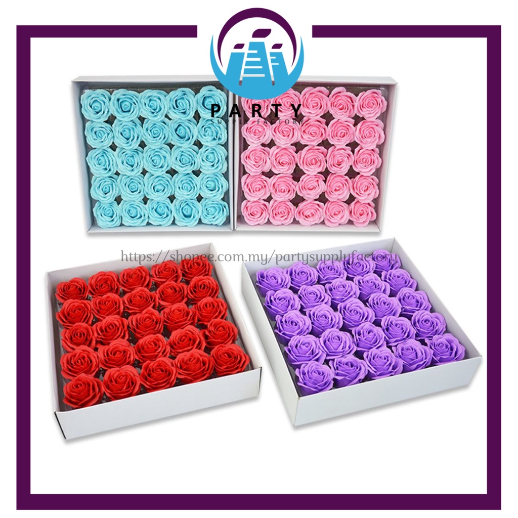 5 LAYER ROSE SOAP FLOWER WITH BASE SINGLE COLOR / RAINBOW PREMIUM ...