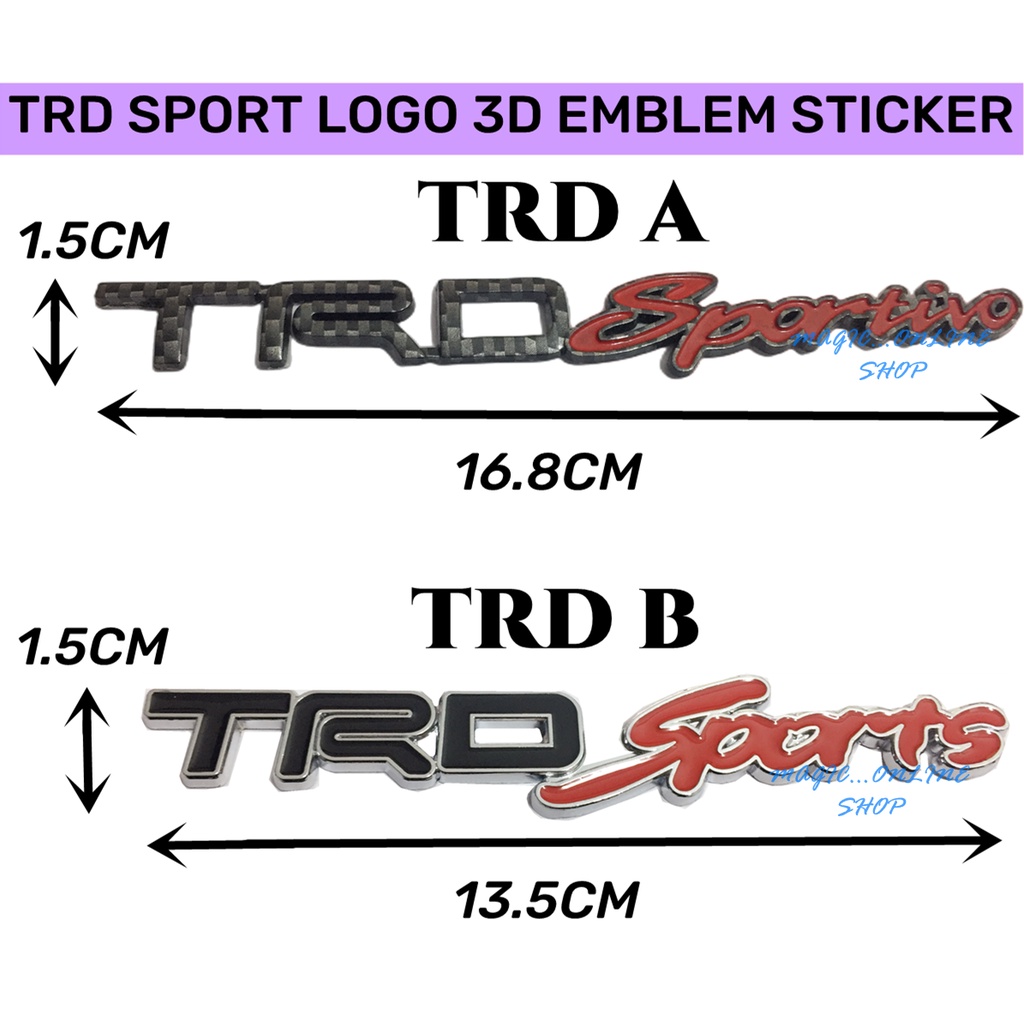 TRD SPORTS LOGO 3D EMBLEM STICKER | Shopee Malaysia