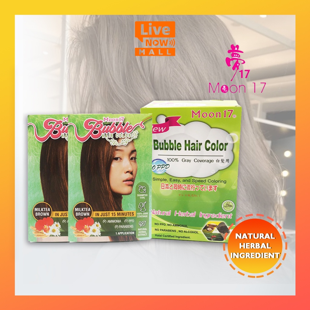 Moon17 Bubble Hair Color (Milk Tea) - 15 packs/box Pewarna Rambut ...