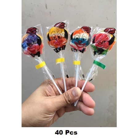 40 Pcs Mix Fruit 15cm Clown/Star/ Spinny Twisted/ Windmill/ Strawberry/Heart Colorful Lollipop ...