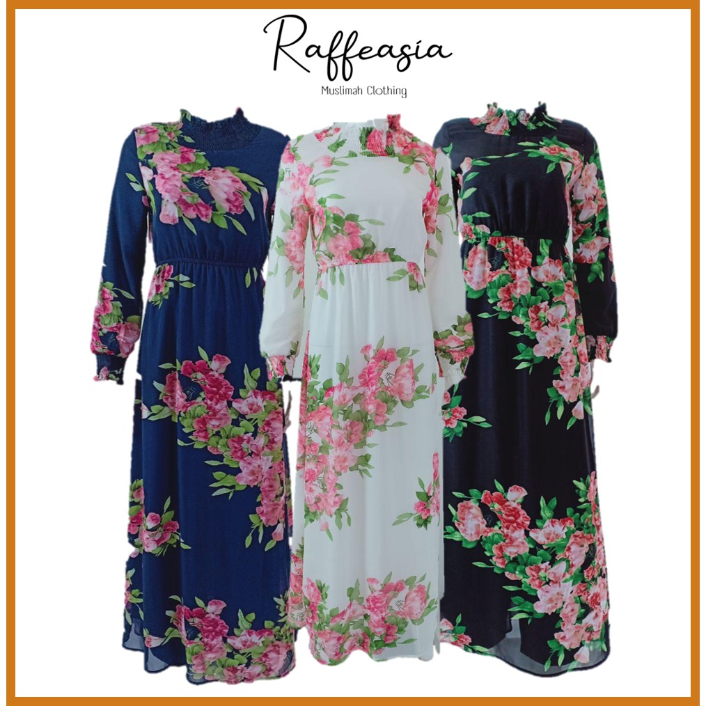 JUBAH ROSE FLORAL DRESS RAFFEASIA MUSLIMAH FASHION DESIGN MODERN ...