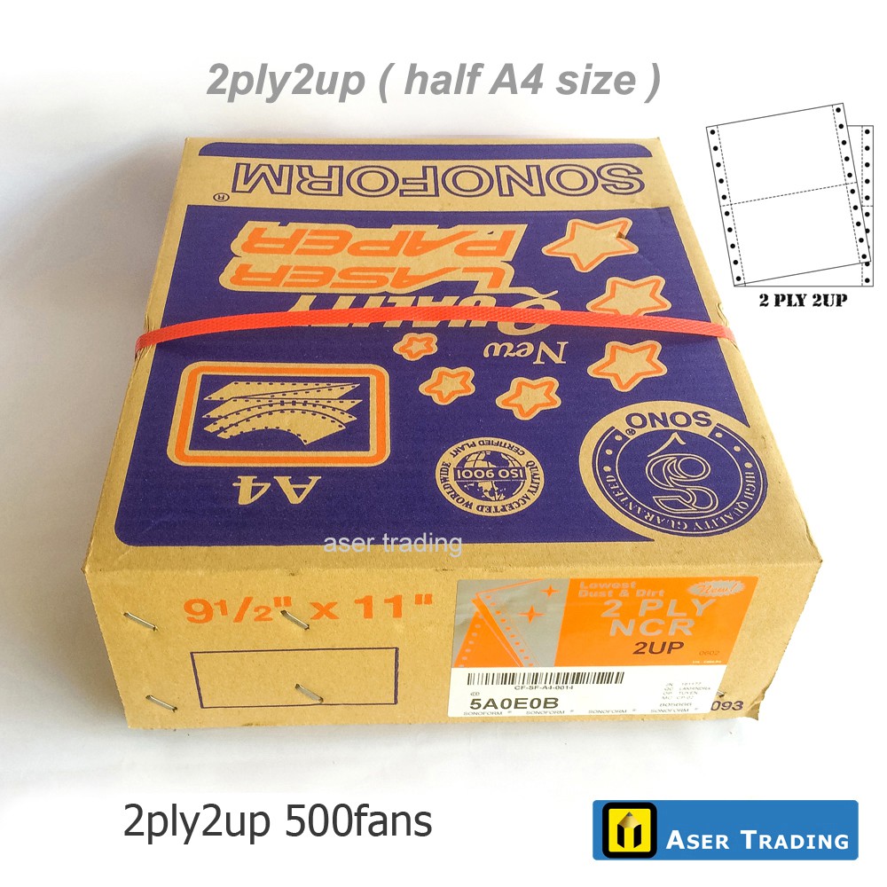SONOFORM COMPUTER FORM - 2PLY 2UP NCR (500FANS) | Shopee Malaysia