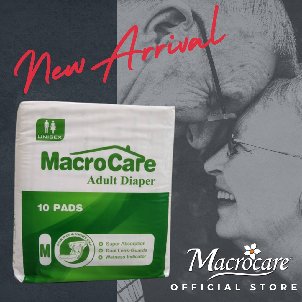 Macrocare Premium Disposable Adult Diaper Super Absorbency Ultra Soft & Breathable Non-Woven ...