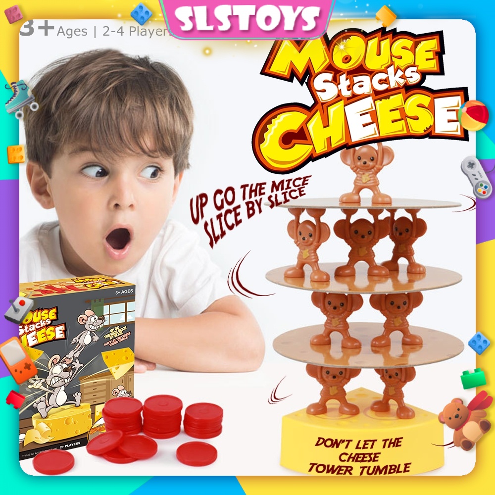 Mouse Stacks Cheese Cake Topple Board Game Multi Player Family and Friends Fun [3+ Ages ...
