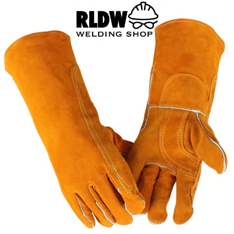 sarung tangan welding SMAW/MIG Sarung tangan kulit lembu welding gloves ...