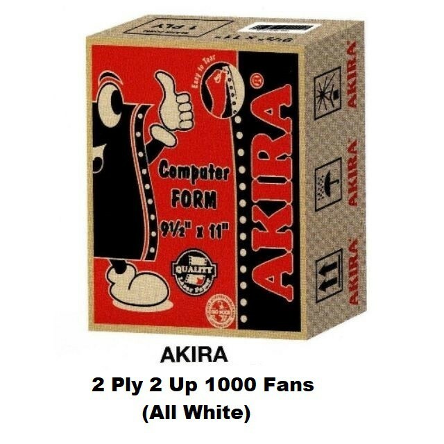 Akira 1000 Fans 2 Ply 2 Up NCR Paper Computer Form (All White) | Shopee ...