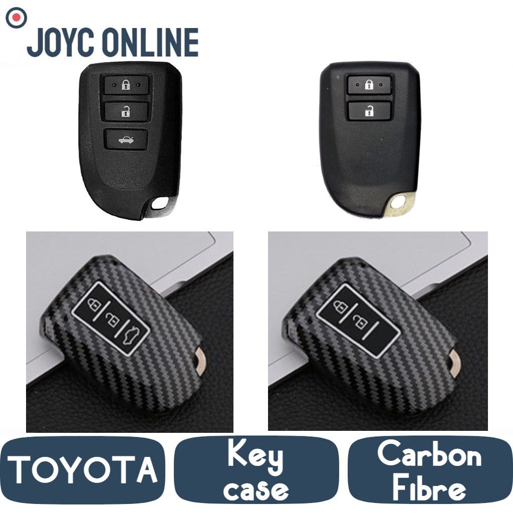 Toyota Vios / Yaris Carbon Fiber Keyless Remote Car Key Control Cover ...