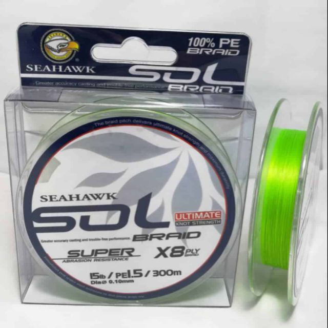 BRAIDED LINE,SEAHAWK SOL X8 APPLE GREEN (300M) | Shopee Malaysia