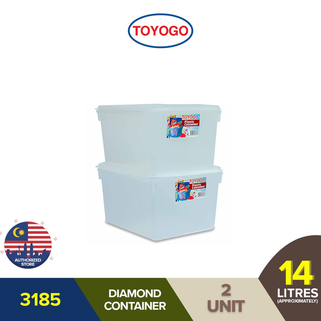 2X Toyogo Diamond Container Food Storage Container 3185 (14L) | Shopee ...