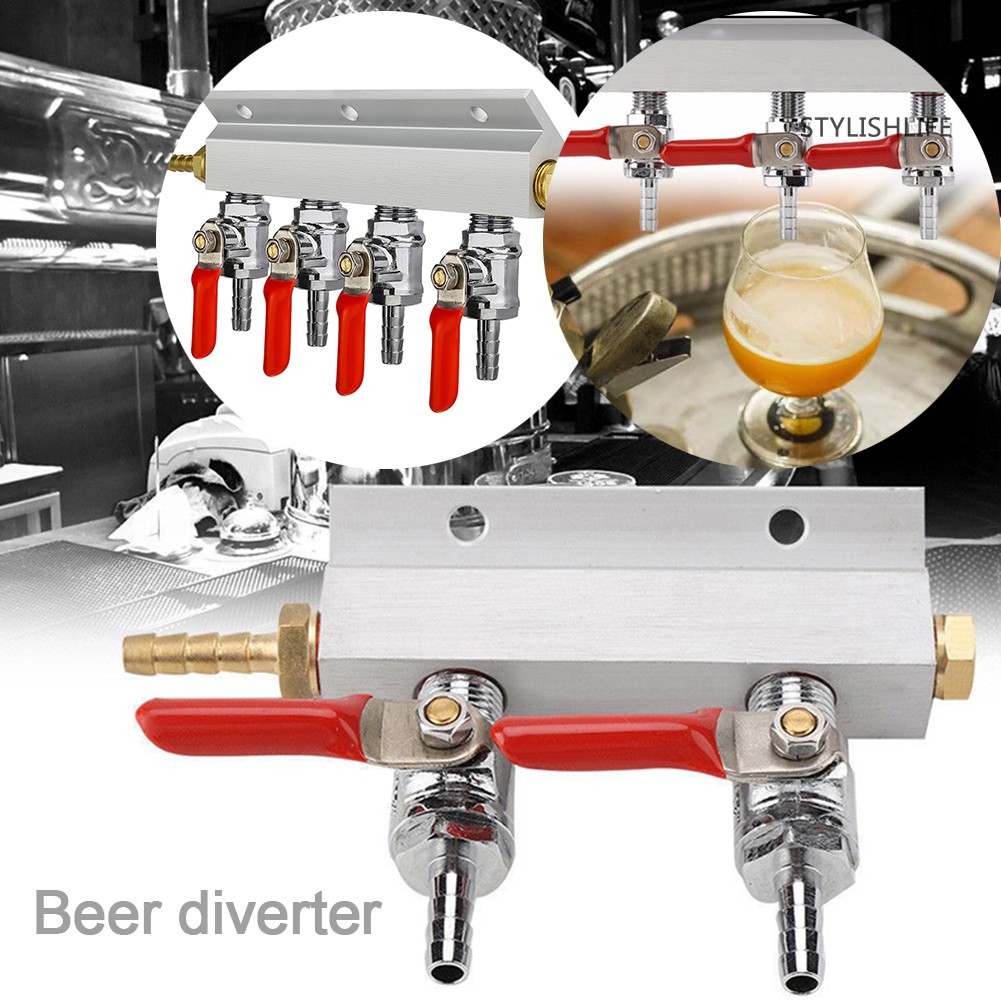 ☆ST 2/3/4 Ways CO2 Splitter Gas Distribution Home Brewing Draft Beer ...