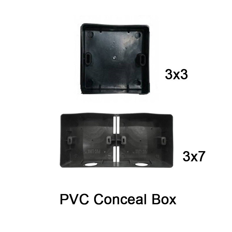 Black PVC Conceal Box / PVC Black Box / PVC Nut Box 3x3 / 3x7 | Shopee ...