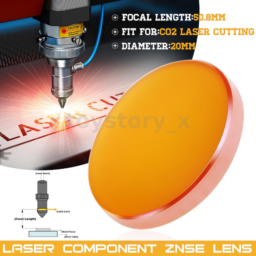 Dia 20mm FL 50.8mm ZnSe Focal Lens Focus For CO2 Laser Engraving Cutter ...