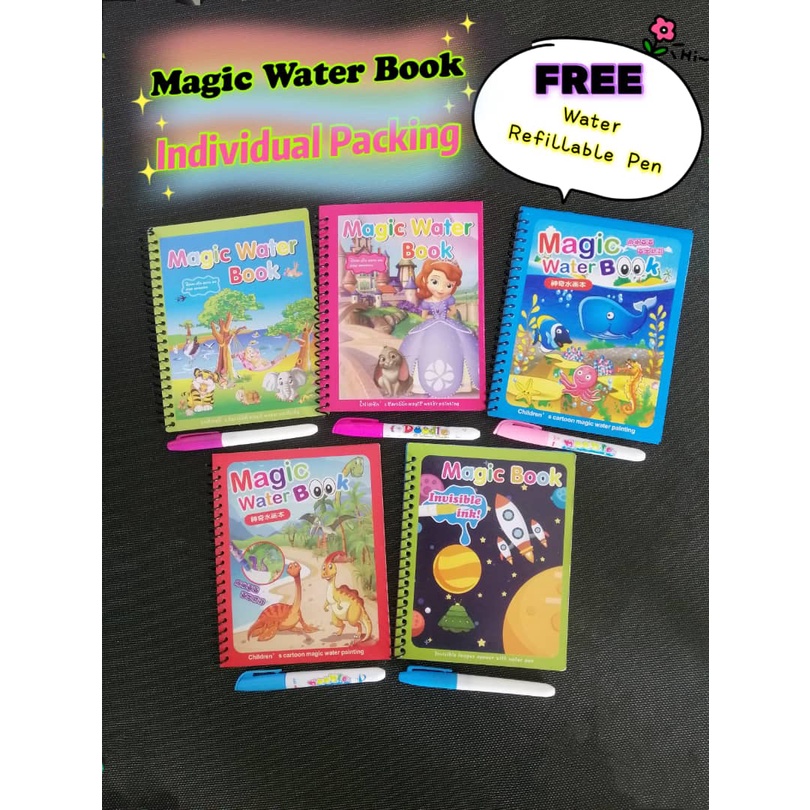 (Local Ready Stock) Buku Warna Magic Colouring Book FREE Water Refill ...