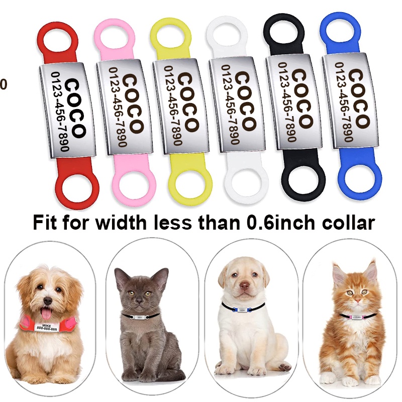 Pet ID Tags Stainless Steel Dog Tag Custom Engraved Cat Collar Name ...