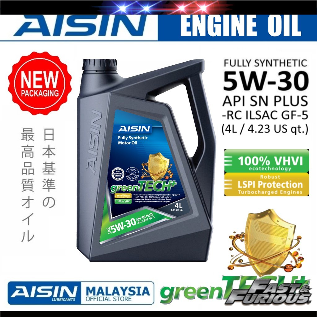 Aisin Engine Oil Fully Synthetic SN PLUS 5W30 (4L) | Shopee Malaysia